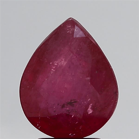 4.14 Carat 4.55 Ratti Natural Burma Pear shape Brownish-red Ruby ...